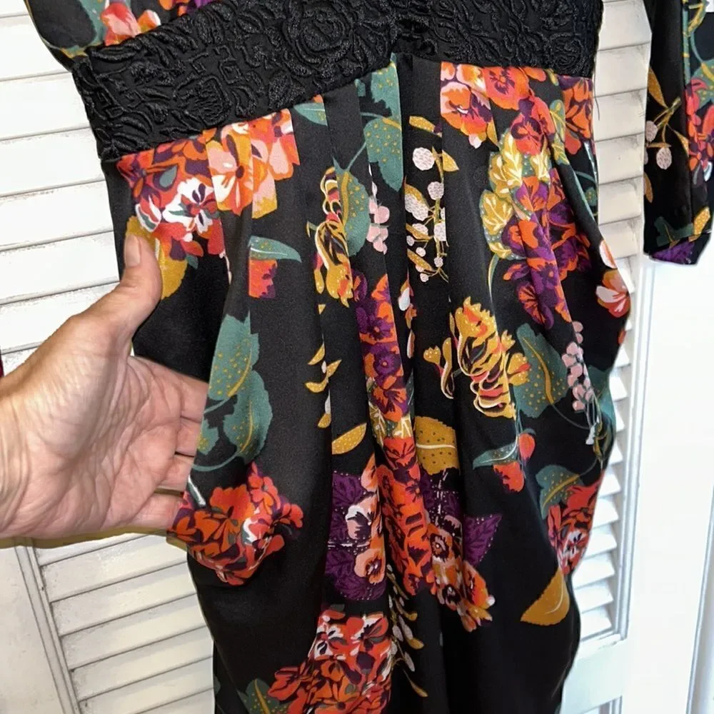 H&M | Dresses | Kimono Floral 2 Pockets Silky Feel Tie In Back For ...